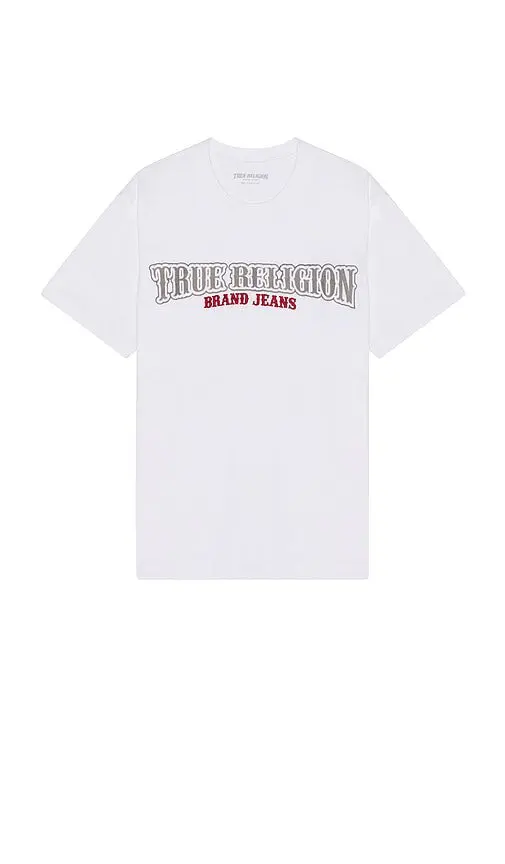 True Religion Railroad Embro Tee In White