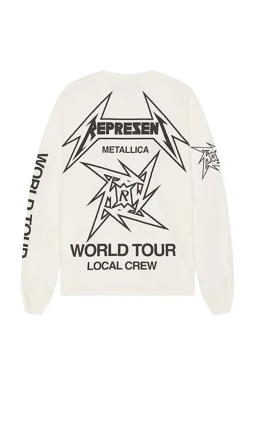 REPRESENT X Metallica 40 Year Anniversary Long Sleeve Tee In White - Flat White