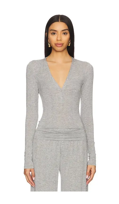 NEGATIVE UNDERWEAR Whipped Henley - Heather Grey