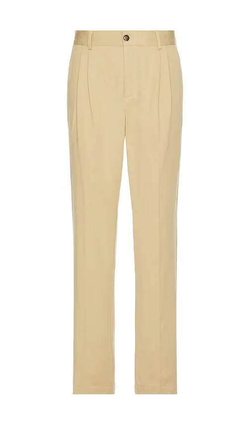 Scotch & Soda Pleated Trouser In Beige