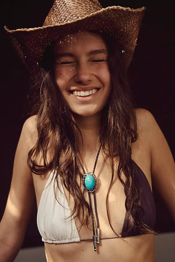 STONE FOX SWIM Stone Fox Tropez Colorblock Bikini Top - Choconut Mix