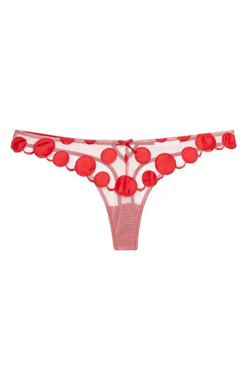 Fleur Du Mal Polka Dot Embroidered Thong