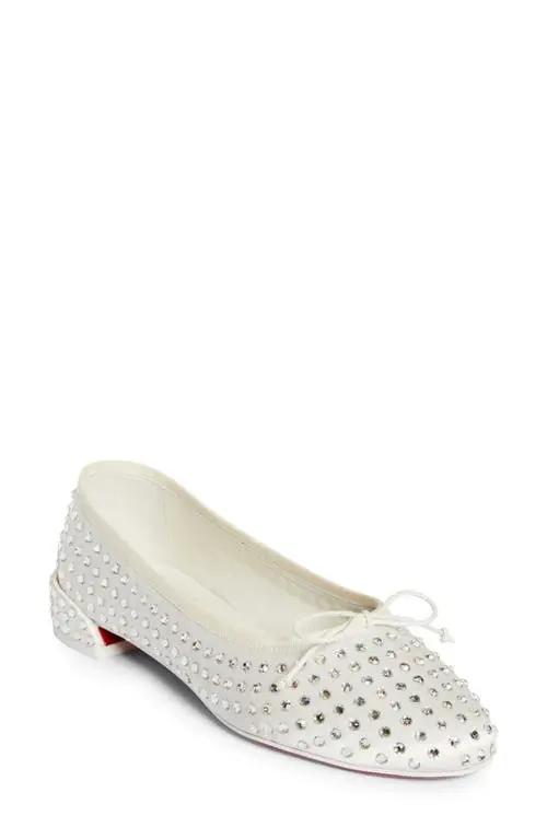 CHRISTIAN LOUBOUTIN Sweetie Jane Embellished Ballerina Flats - Version Ivory