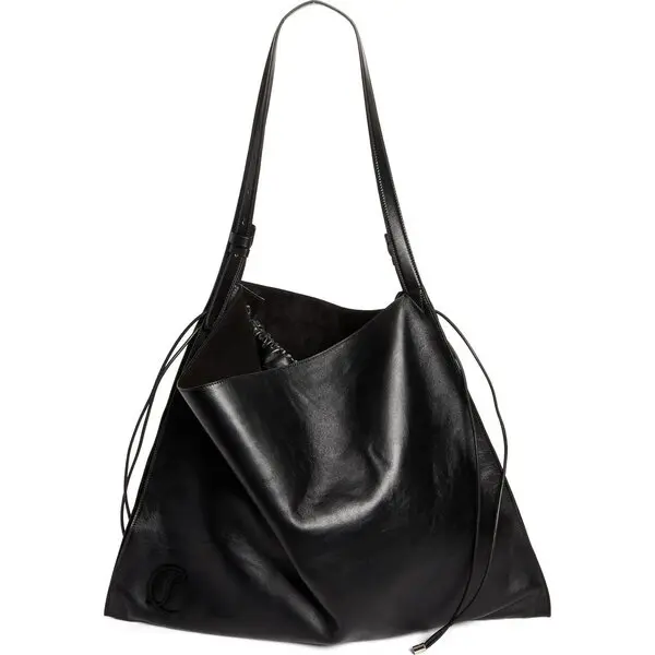 CHRISTIAN LOUBOUTIN Baggy Leather Tote - Black