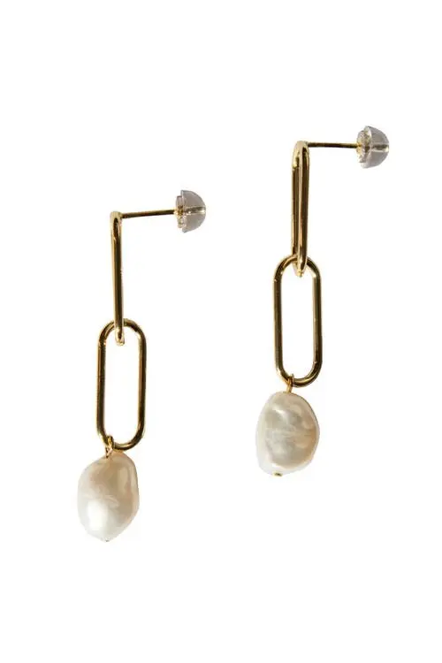 SEREE Carla Pearl Drop Earrings