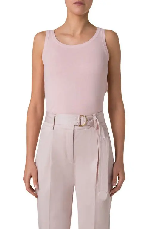 Akris Cotton Rib Sweater Tank - Rose