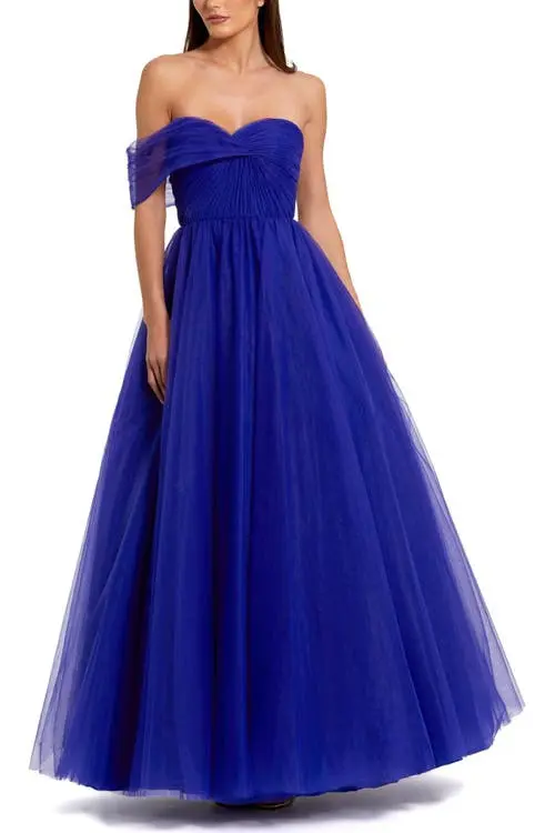 Mac Duggal Strapless Bustier Ball Gown