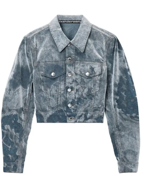 Alexander Wang Cloud-print Trucker Jacket
