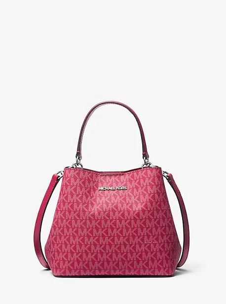 Michael Kors Pratt Small Signature Logo Convertible Shoulder Bag - Red