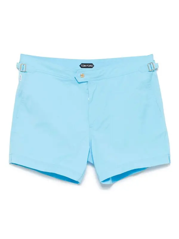 TOM FORD Logo-tag Swim Shorts - Blue
