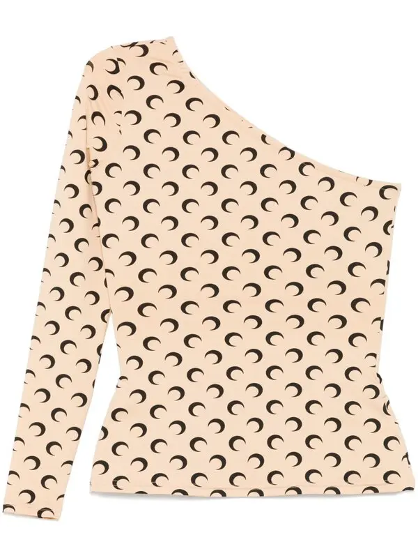 MARINE SERRE Crescent Moon Asymmetric Top - Neutrals