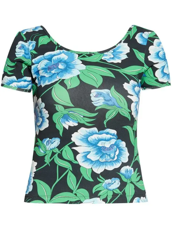 Kenzo Floral-print T-shirt - Black