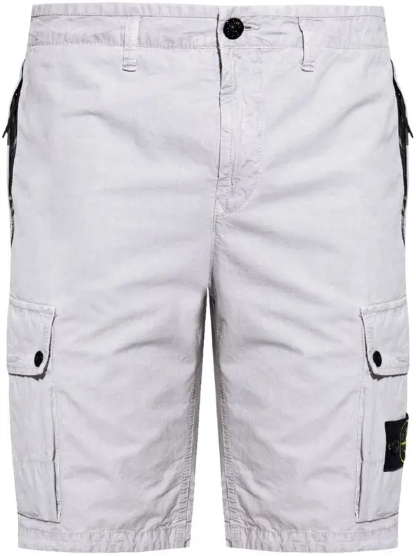 Stone Island Cotton Cargo Shorts - Grey