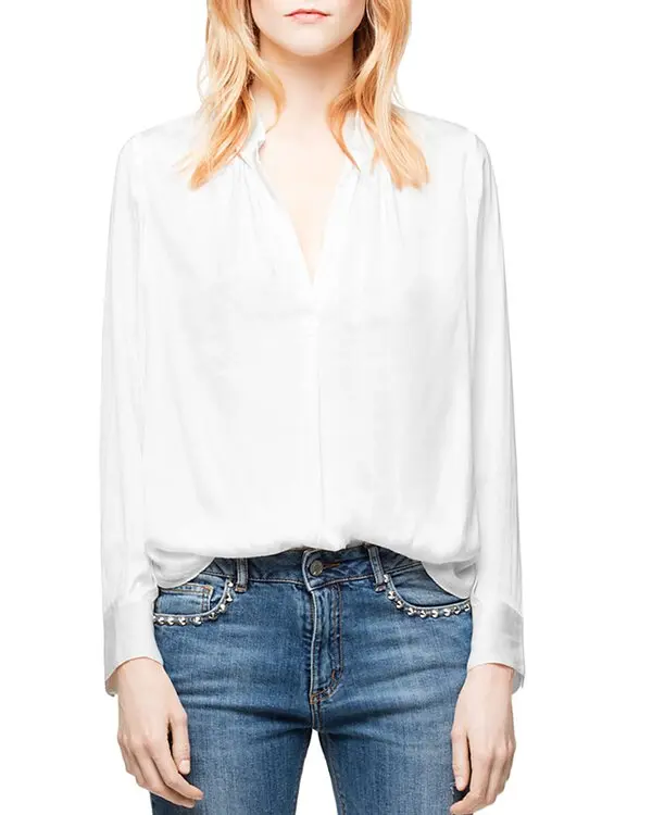 Zadig&Voltaire Tink Satin Tunic Top - White