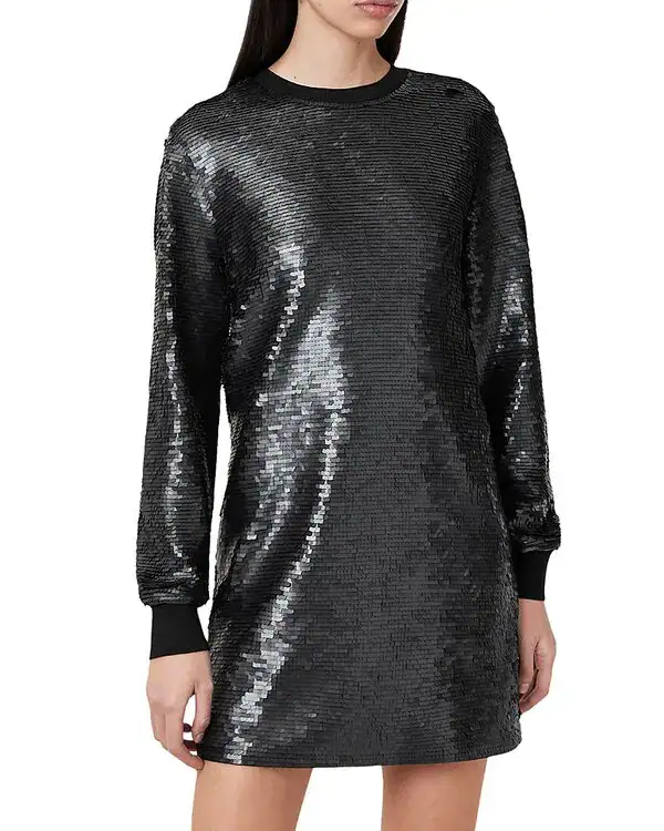 Allsaints Jaya Sequin Dress - Black | Editorialist