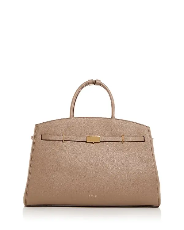 DEMELLIER The Hudson Leather Tote - Dark Sand