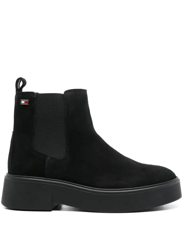 Tommy Hilfiger Suede Chelsea Boots - Black