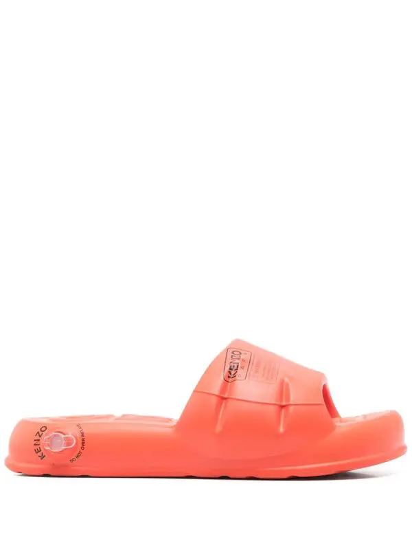 Kenzo Logo-print Slides - Orange