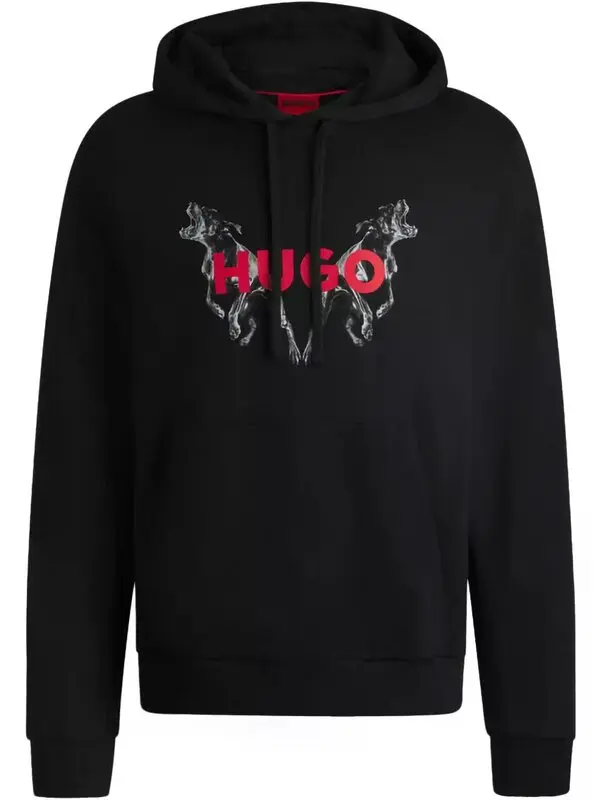 Hugo Boss Logo-print Hoodie - Black