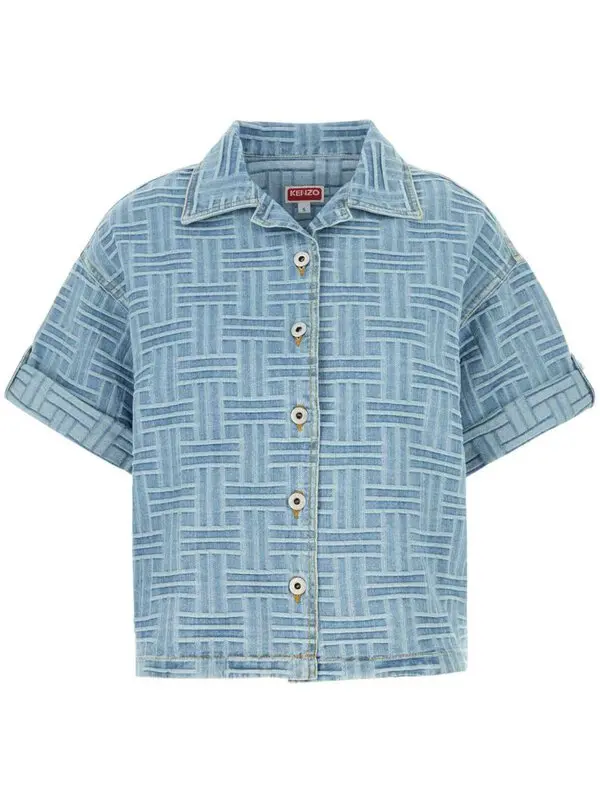 Kenzo Embroidered Denim Shirt - Blue