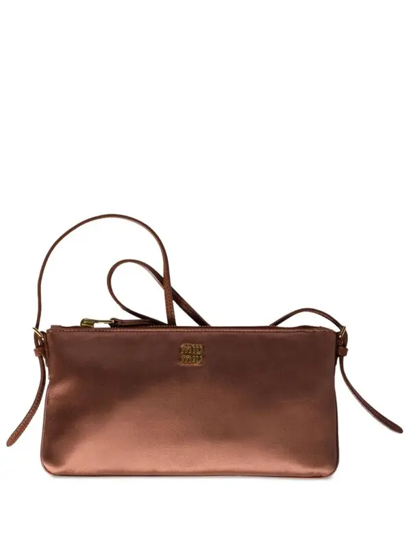 Miu Miu Logo-lettering Clutch - Brown