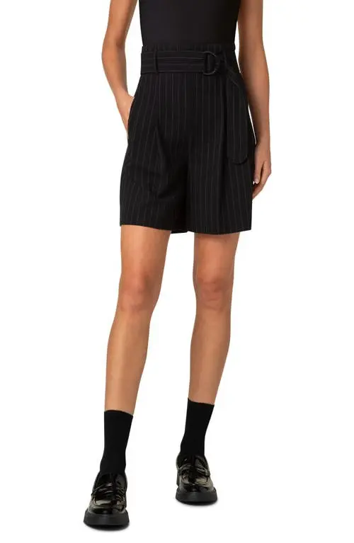 Akris Fiorellina Pinstripe Bermuda Shorts - Black