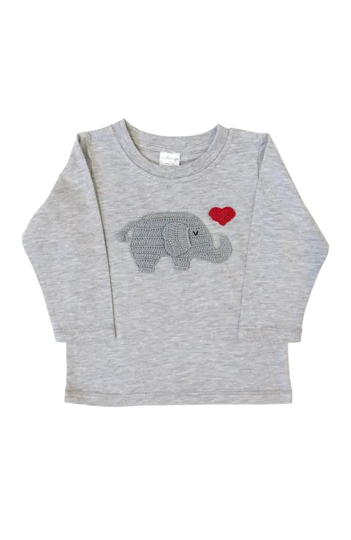 MELANGE COLLECTION Valentine Elephant Tee - Red