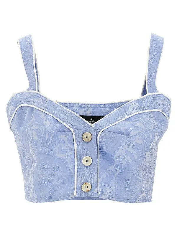Etro Paisley Print Top - Light Blue