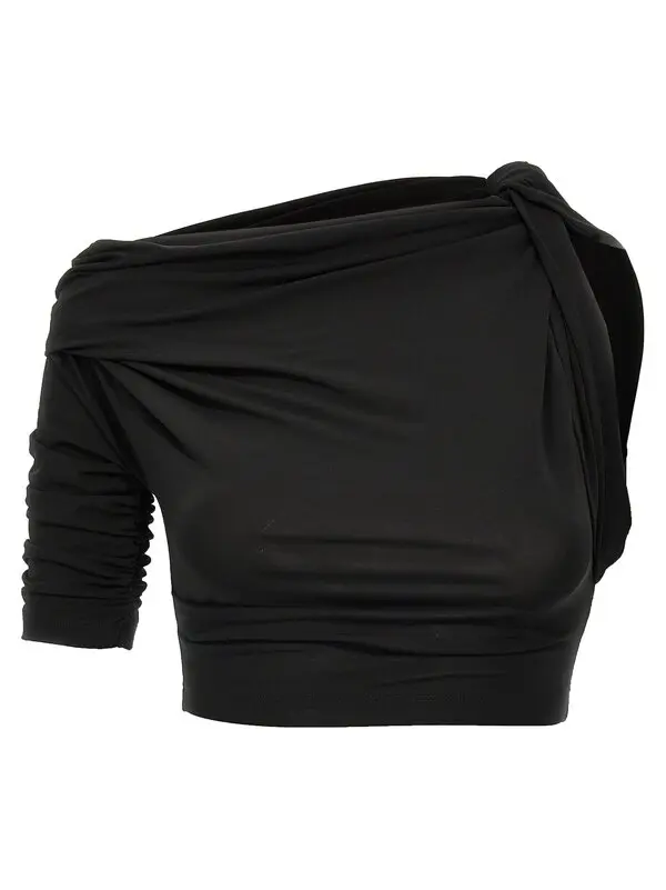 Jacquemus Le Haut Drapeado Top - Black