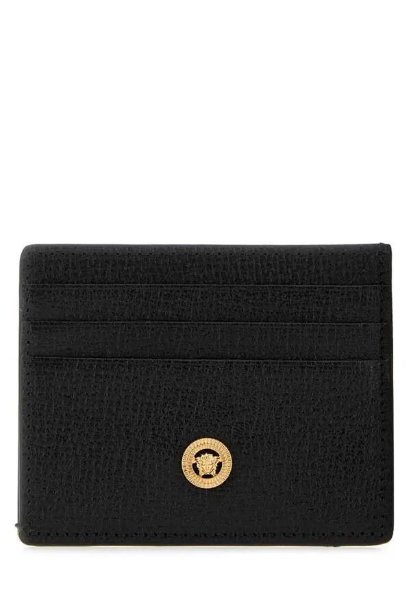 Versace Medusa Biggie Leather Card Holder - Black