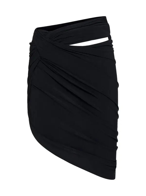 Jacquemus La Mini Jupe Drapée Mini Skirt - Black