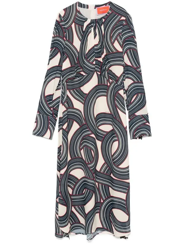 La DoubleJ Geometric-print Midi Dress