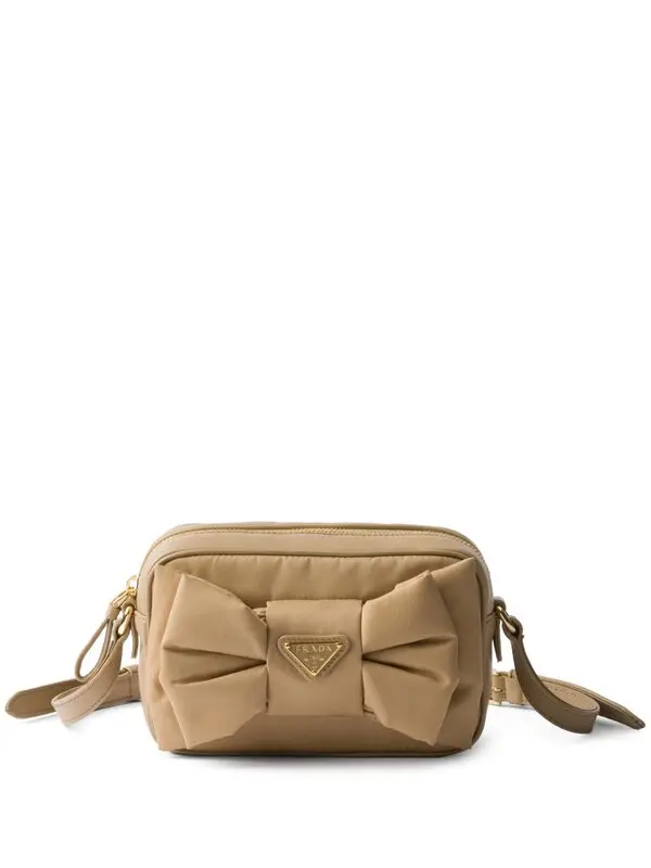 Prada Mini Re-nylon Bow Shoulder Bag - Neutrals