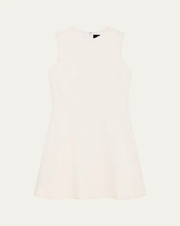 Theory Crepe A-line Mini Dress - Rice