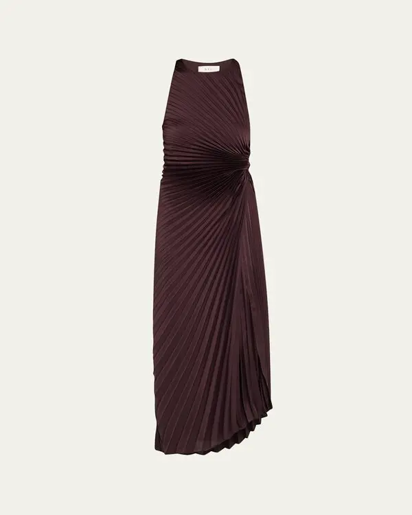 A.L.C. Reagan Pleated Midi Dress - Deep Plum