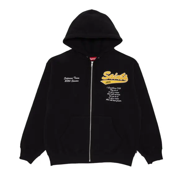 Supreme Salvation Zip Up Hooded Sweatshirt - Black