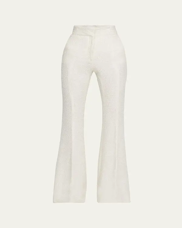 Gabriela Hearst Rhein Flared Textured Pants - Ivory