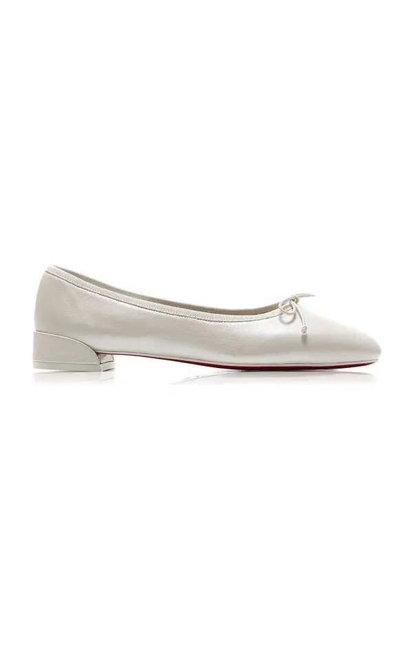 CHRISTIAN LOUBOUTIN Sweetie Jane Leather Ballet Flats - White