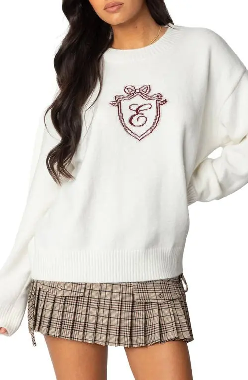 EDIKTED Preppy Crewneck Sweater