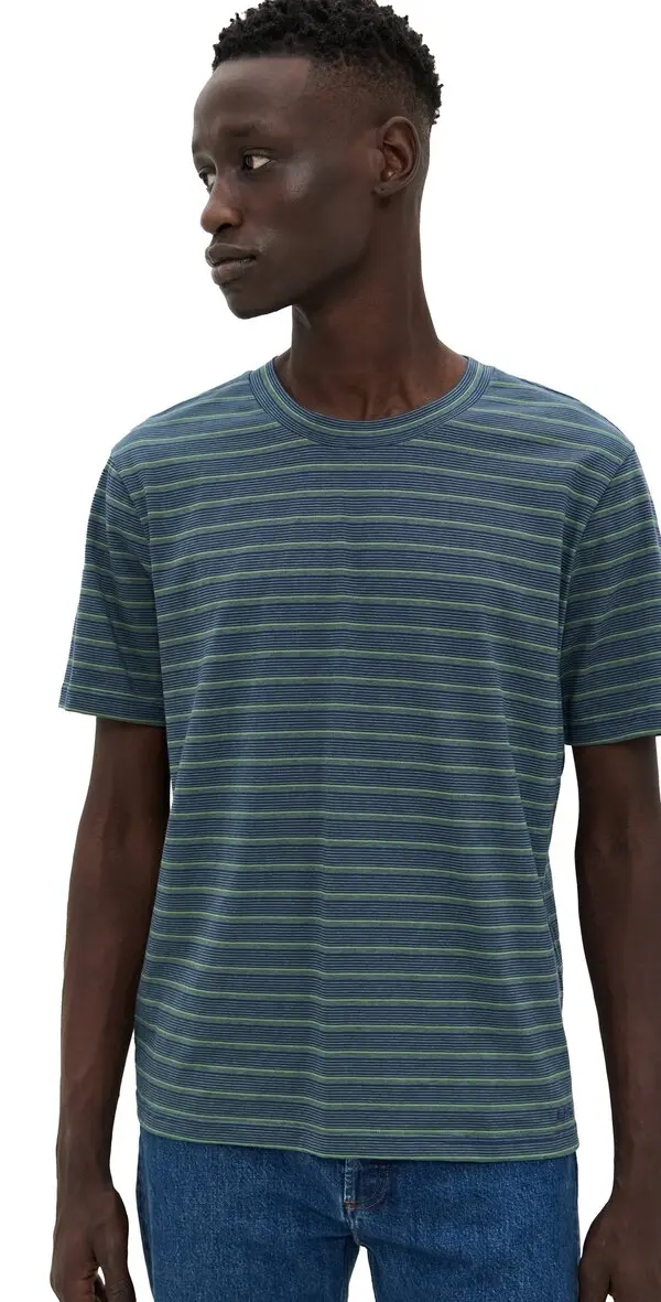 A.p.c. A. P.c. Striped Tee - Iak Dark Navy