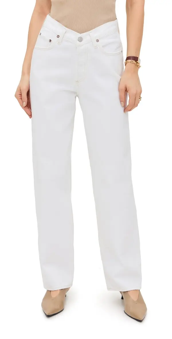 AGOLDE V Waist Baggy Jeans - Milkshake
