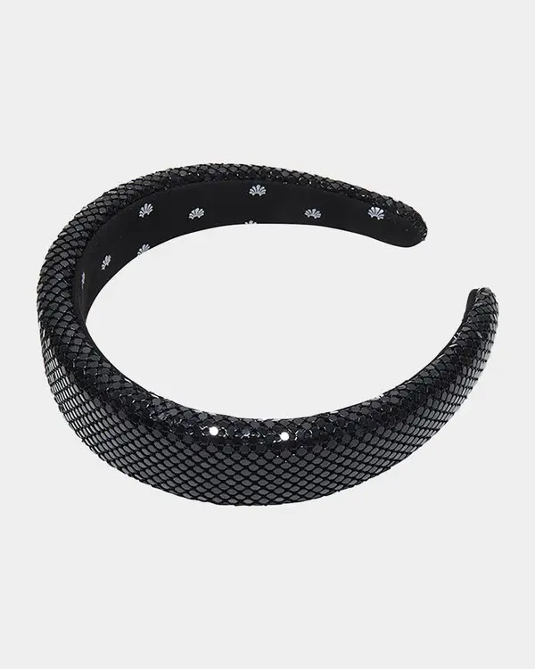 Lele Sadoughi Alice Chain Mail Headband - Jet