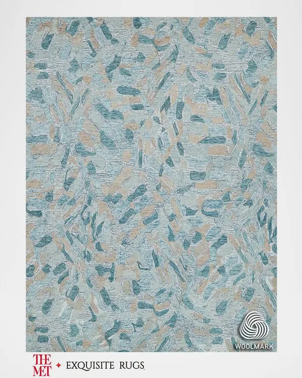 EXQUISITE RUGS X THE MET Botanica Hand-tufted Turquoise Rug, 6' X 9