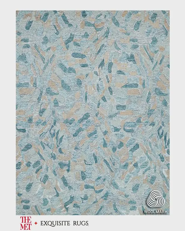 EXQUISITE RUGS X THE MET Botanica Hand-tufted Turquoise Rug, 10' X 14