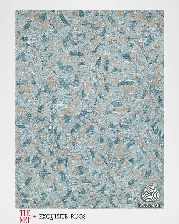 EXQUISITE RUGS X THE MET Botanica Hand-tufted Turquoise Rug, 9' X 12