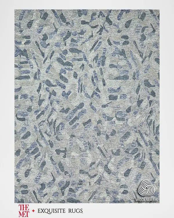 EXQUISITE RUGS X THE MET Botanica Hand-tufted Blue Rug, 5' X 8