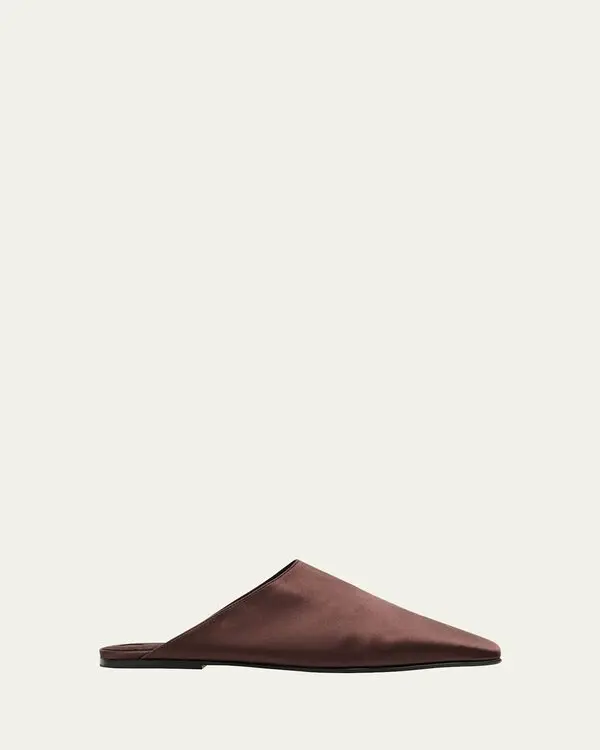 Loro Piana Alba Satin Ballerina Mules - Tabaccao Lonia