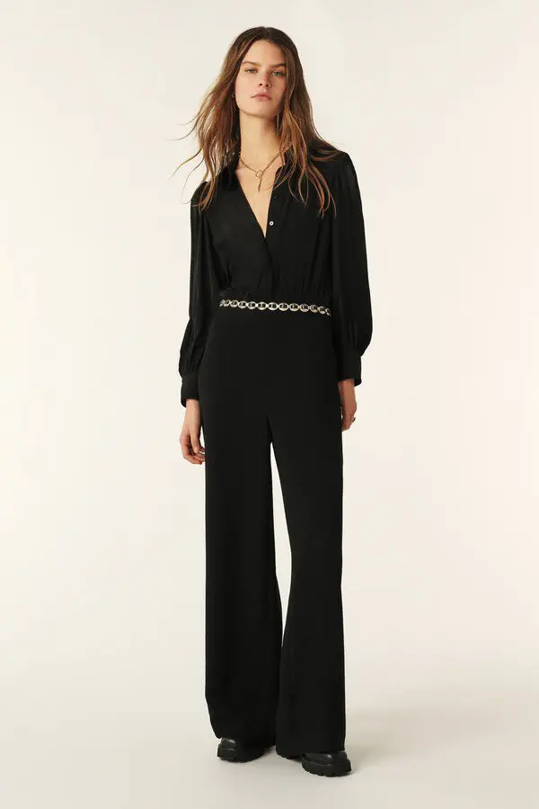 Ba&sh Rivka Two-material Jumpsuit - Black