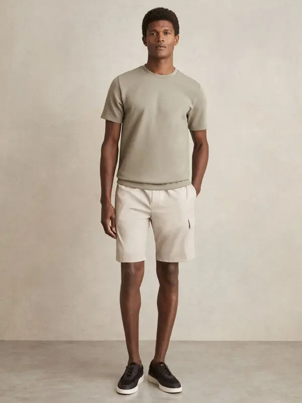 REISS Climb Technical Cargo Shorts - Stone