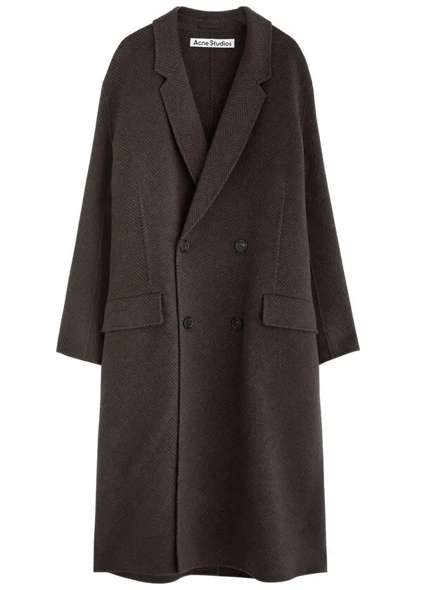 Acne Studios Herringbone-weave Wool-blend Coat